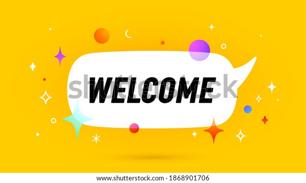 Welcome Banner Speech Bubble Poster Sticker Stock Vector (Royalty Free ...