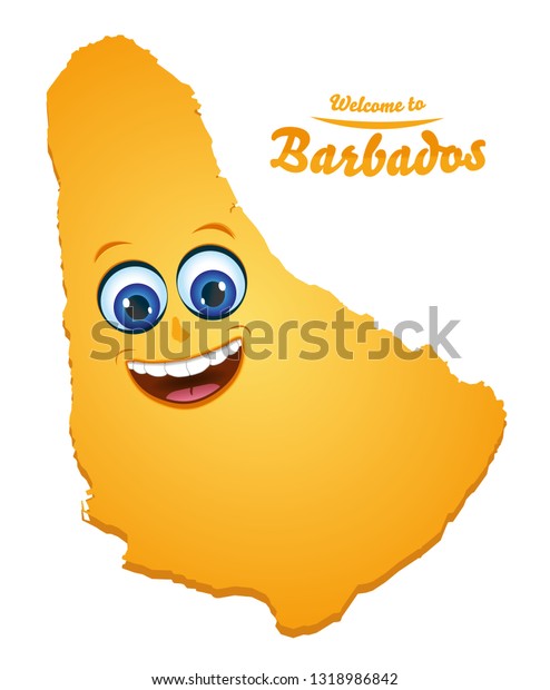 Welcome Barbados Happy Face Map Illustration Stock Vector (Royalty Free ...