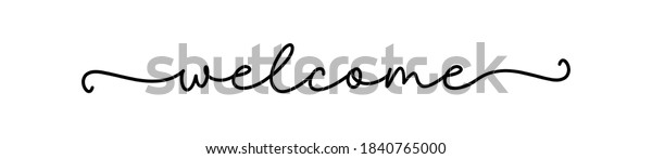 Welcome Black Vector Line Calligraphy Banner Stock Vector (Royalty Free ...