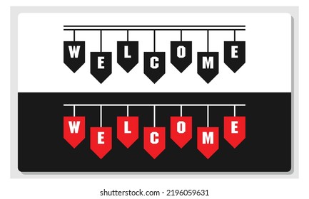 Welcome Board Combined Square Triangle Design Stock Vector (Royalty ...