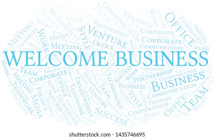 Welcome Business Word Cloud Collage Made Stock Vector (Royalty Free ...