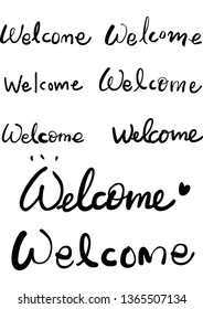 Welcome Calligraphy Lettering Type Stock Vector (Royalty Free ...