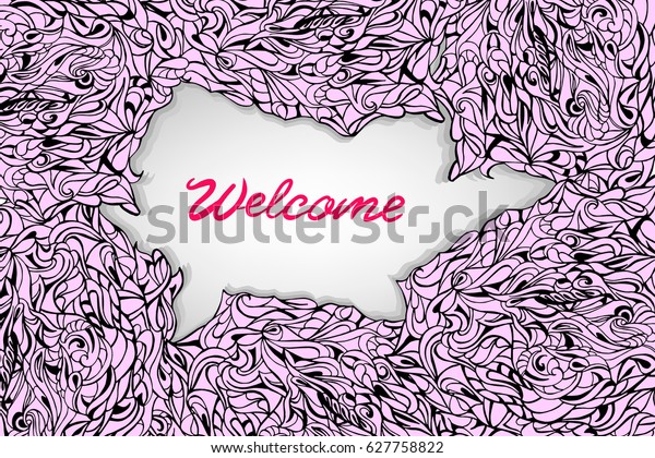 Welcome Card Sketh Style Typography Card Stock Vector (Royalty Free ...