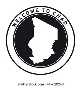 Vektor Stok Welcome Chad Vector Logo Sticker Button (Tanpa Royalti ...