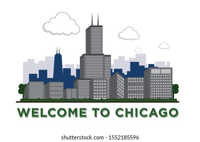 Welcome Chicago Vector Illustration Stock Vector (Royalty Free ...