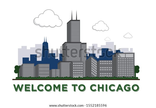 Welcome Chicago Vector Illustration Stock Vector (Royalty Free ...