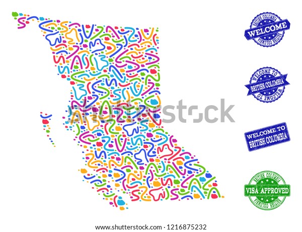 Welcome Collage Mosaic Map British Columbia Stock Vector (Royalty Free ...