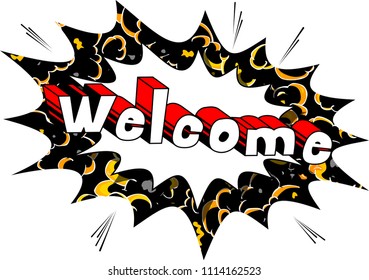 Welcome Comic Book Word On Abstract Stock Vector (Royalty Free ...