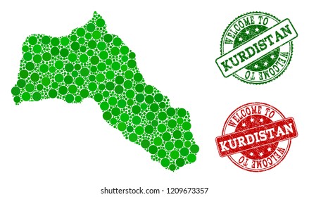 Welcome Composition Map Kurdistan Rubber Seals Stock Vector (Royalty ...