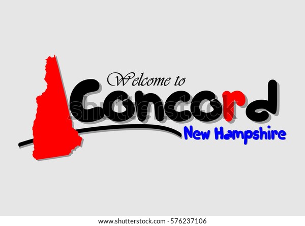 Welcome Concord New Hampshire Vector Illustration: เวกเตอร์สต็อก (ปลอด ...