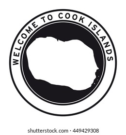 Vektor Stok Welcome Cook Islands Vector Logo Sticker (Tanpa Royalti ...
