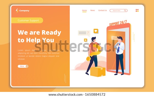 Welcome Customer Support Offline Support Service Stock Vector (Royalty ...