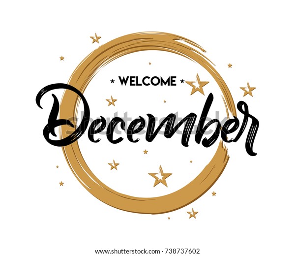 Welcome December Grunge Vector Greeting New Stock Vector (Royalty Free ...