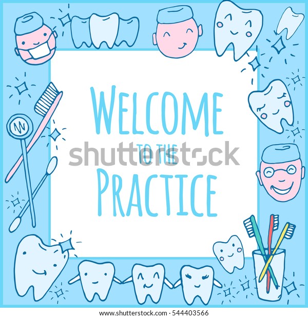 Welcome Dental Practice Poster Template Kawaii Stock Vector (Royalty ...