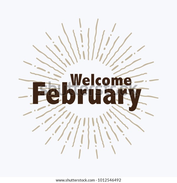 Welcome February Vector Hand Written Text Stock Vector (Royalty Free ...