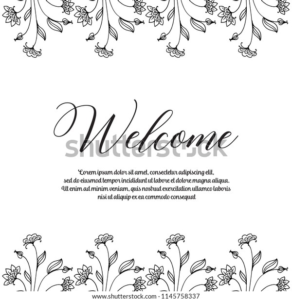 Welcome Floral Design Hand Draw Collection Stock Vector (Royalty Free ...
