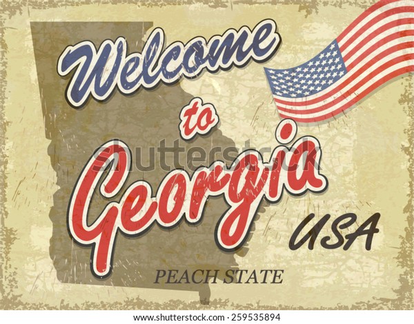 Welcome Georgia Retro Background Stock Vector (Royalty Free) 259535894 ...