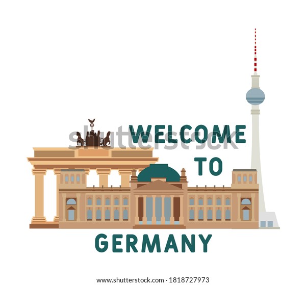 Welcome Germany Invitation Explore Germany Historical Stock Vector ...