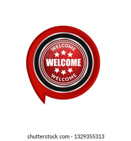 Welcome Glossy Button Labelsignstickeremblem Stock Vector (Royalty Free ...