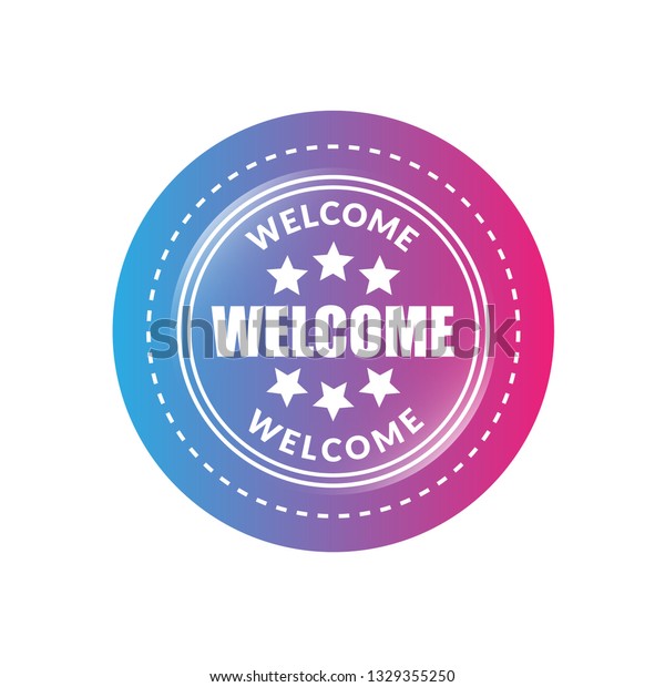 Welcome Glossy Button Labelsignstickeremblem Stock Vector (Royalty Free ...