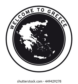 Welcome Greece Vector Logo Sticker Button Stock Vector (Royalty Free ...