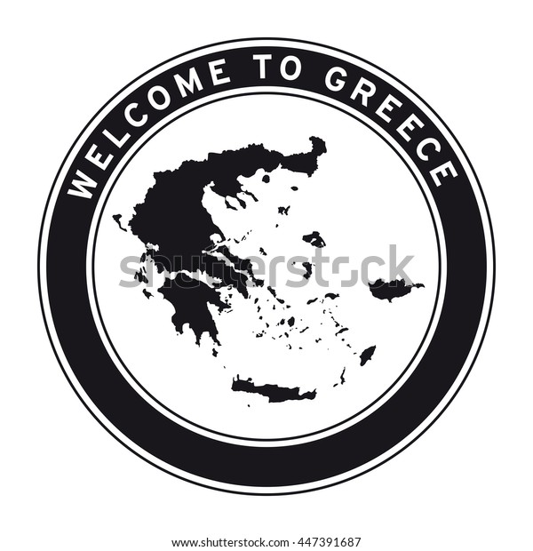 Welcome Greece Vector Logo Sticker Button Stock Vector (Royalty Free ...