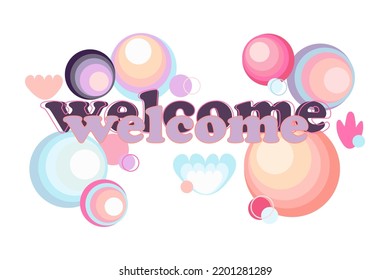 Welcome Greeting Vector Card Purple Pink Stock Vector (Royalty Free ...