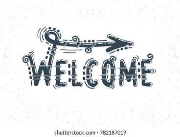Welcome Hand Lettering Stock Vector (Royalty Free) 782187019