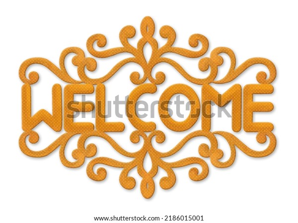 Welcome Hand Lettering Design Typographic Handwritten 库存矢量图（免版税 ...
