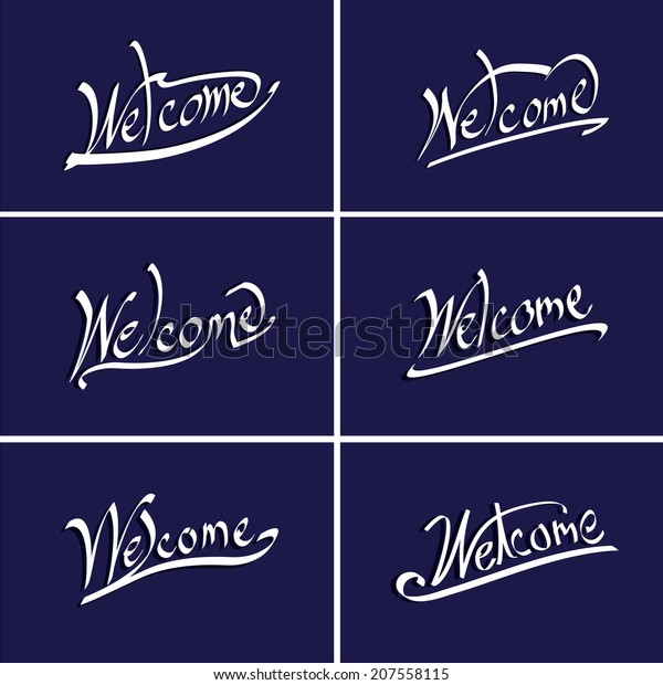 Welcome Hand Lettering Handmade Calligraphy Stock Vector (Royalty Free ...