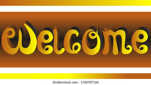 Welcome Hand Lettering Vector Illustration Orange Stock Vector (Royalty ...