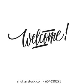 Welcome Hand Lettering Vector Illustration Stock Vector (Royalty Free ...