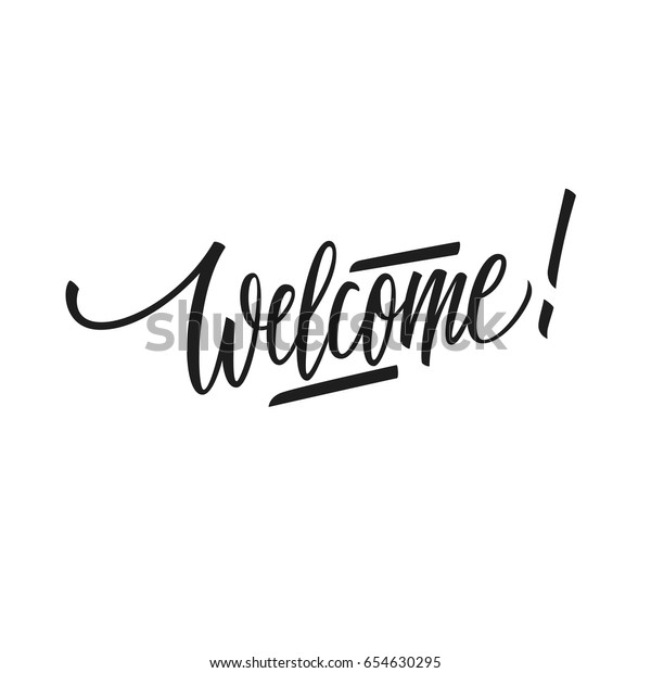 Welcome Hand Lettering Vector Illustration Stock Vector (Royalty Free ...