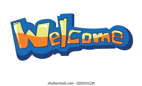 Welcome Handdrawn Typography Banner Vector Illustration Stock Vector ...