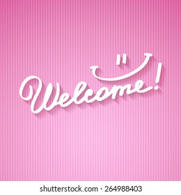 Welcome Handwritten Text Shadow On Striped Stock Vector (Royalty Free ...