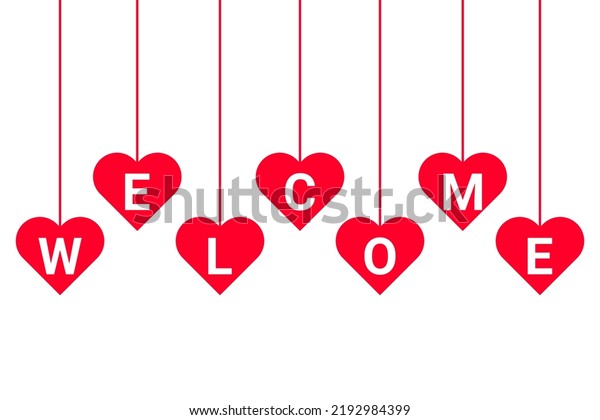 Welcome Heart Shape Hanging Design Vector Stock Vector (Royalty Free ...