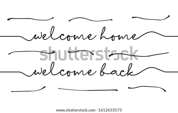 Welcome Home Welcome Back Handwriting Scribble庫存向量圖 (免版稅) 1612633573