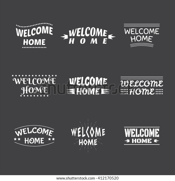 Welcome Home Design Collection Set 9 Stock Vector (Royalty Free ...
