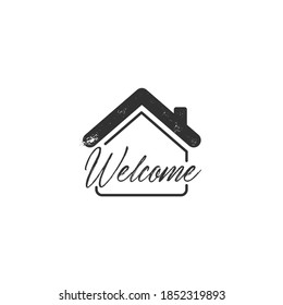 Welcome Home Lettering Vector Typography Design Stock Vector (Royalty ...