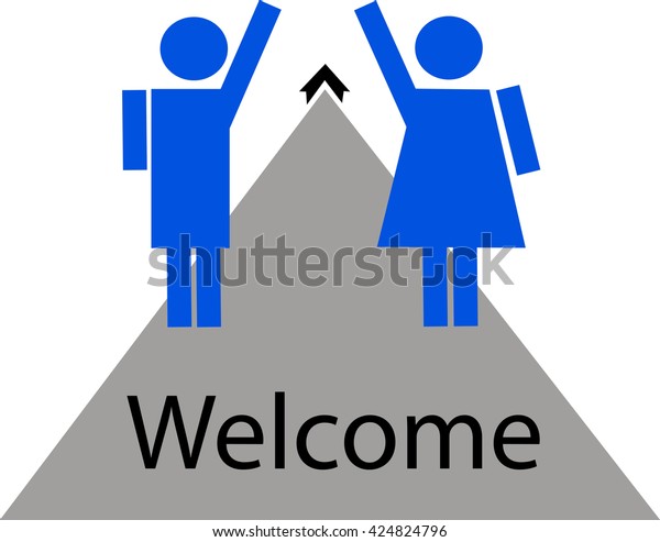 Welcome Icon Invite Symbol Flat Vector 스톡 벡터(로열티 프리) 424824796 ...