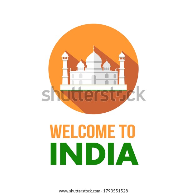 Welcome India Logo Icon Element Isolated Stock Vector (Royalty Free ...