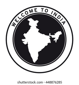 Welcome India Vector Logo Sticker Button: vector de stock (libre de ...