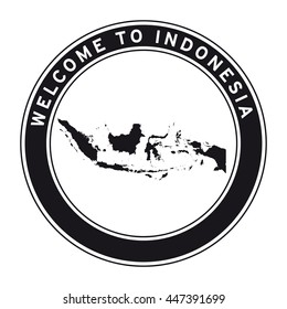Welcome Indonesia Vector Logo Sticker Button Stock Vector (Royalty Free ...
