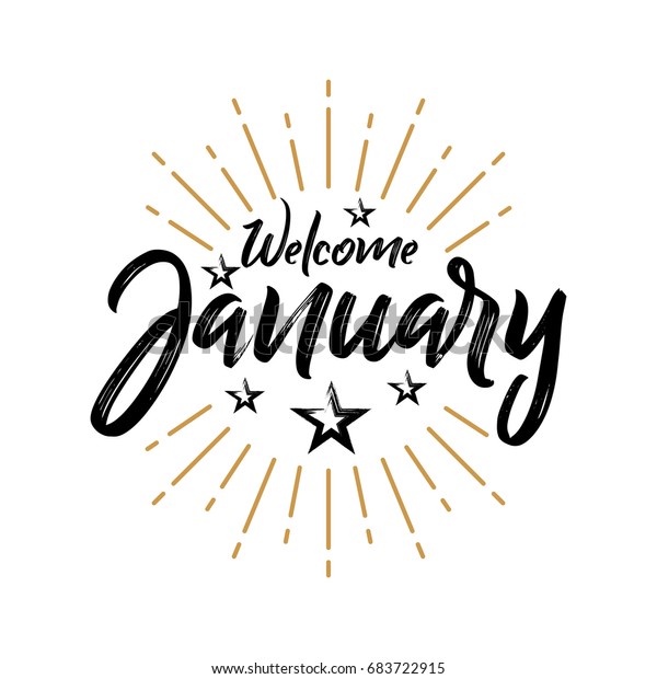 Welcome January Firework Vector Greeting New Stock Vector (Royalty Free ...