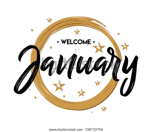 Welcome January Grunge Vector Greeting New Stock Vector (Royalty Free ...