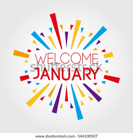 Welcome January Vector Illustration Poster Banner Stock Vector (Royalty ...