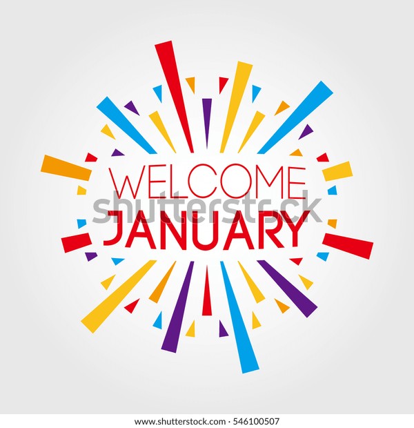 Welcome January Vector Illustration Poster Banner Stock Vector (Royalty ...