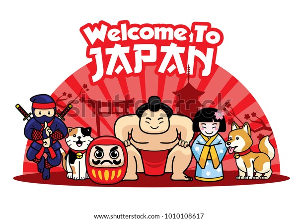 Welcome Japan Greeting Design Stock Vector (Royalty Free) 1010108617