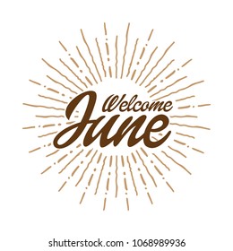 Welcome June Vector Hand Written Text: vetor stock (livre de direitos ...