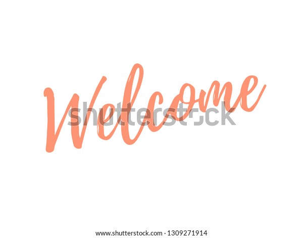 Welcome Lettering Colored Text Isolated Typography Stock Vector ...